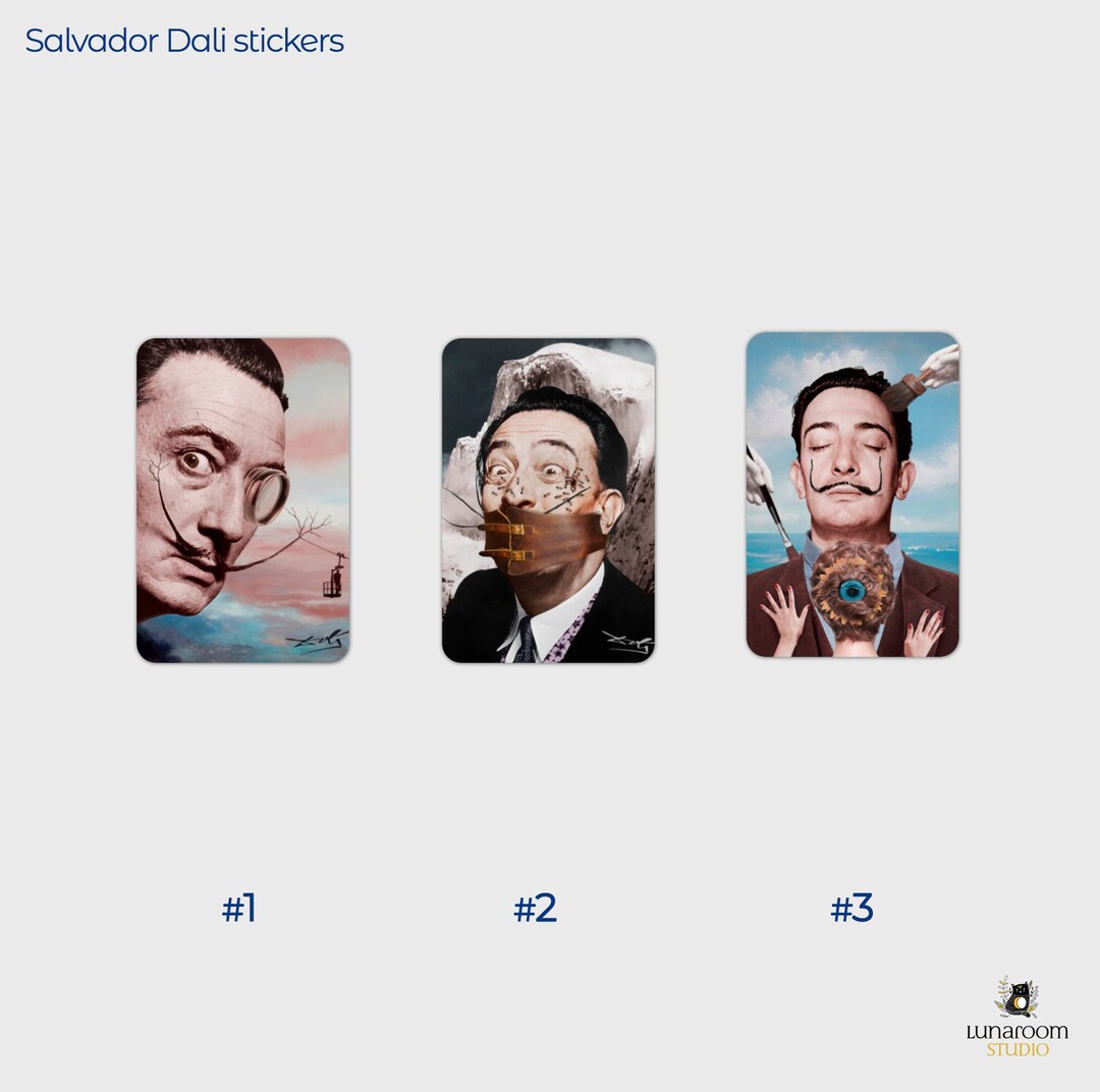 Salvador DALI Large & Round Stickers Vinyls, Unique Design Surreal ...
