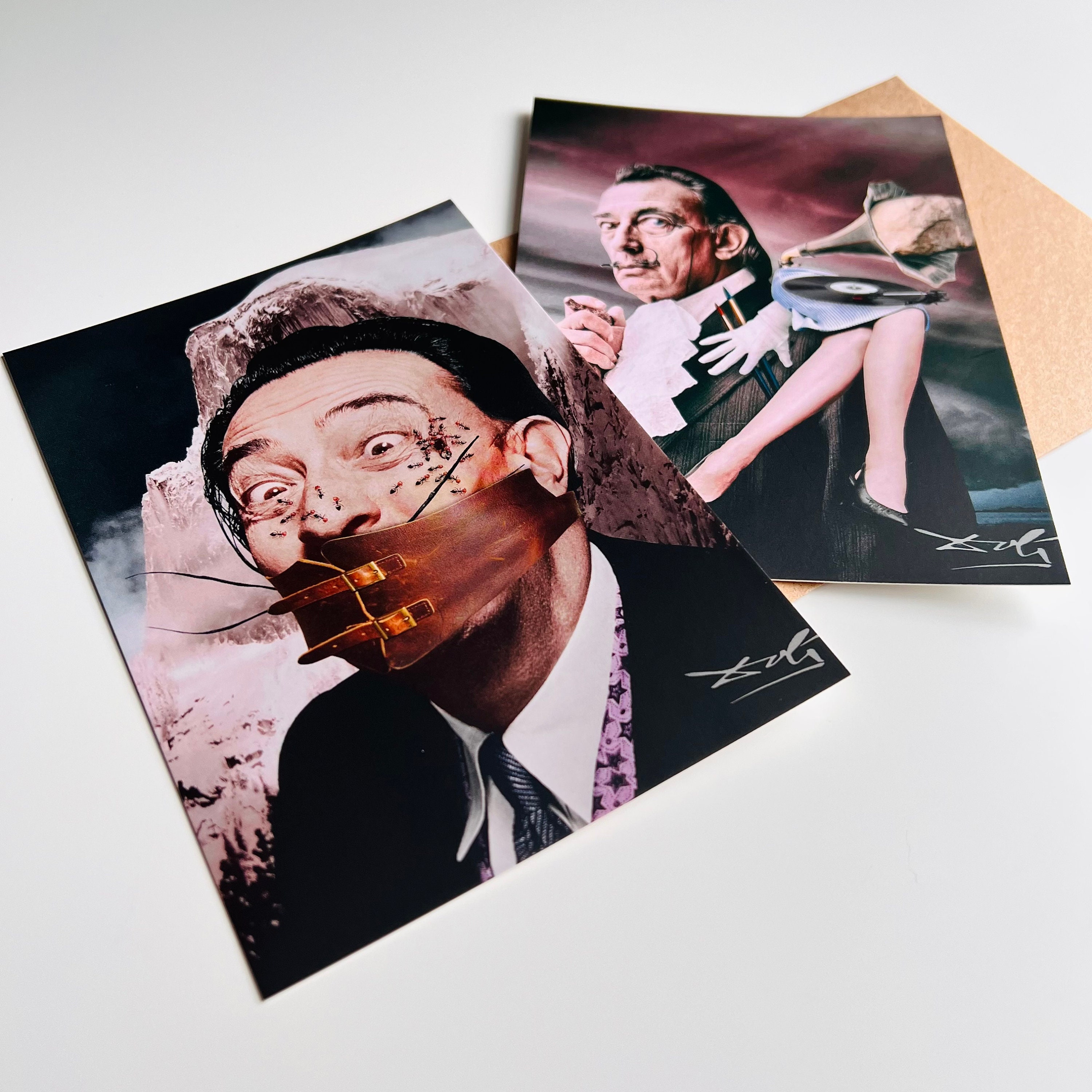 Salvador Dali Postcards, Surreal Collage Artwork Small Print A6 Post ...