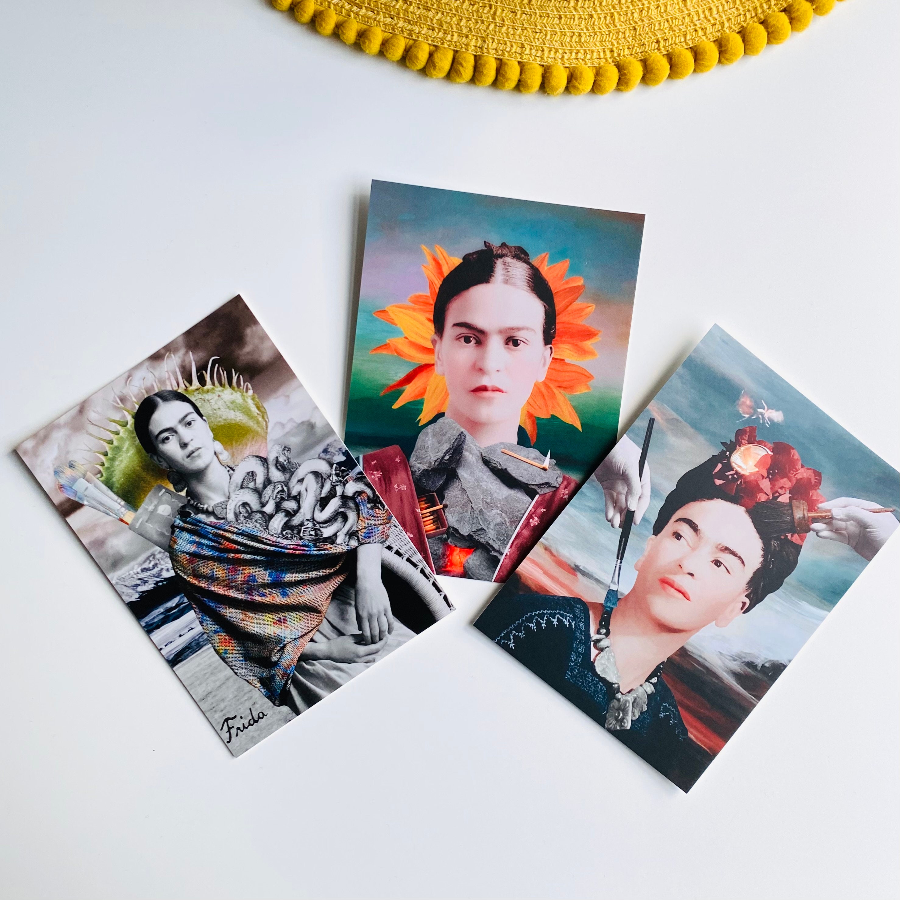 Frida Kahlo Postcards 2, Surreal Collage Artwork Small Print Post Card ...