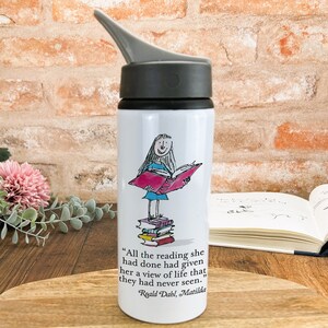 Matilda Reading Book Quote Classic Literature Water Bottle With Gift ...