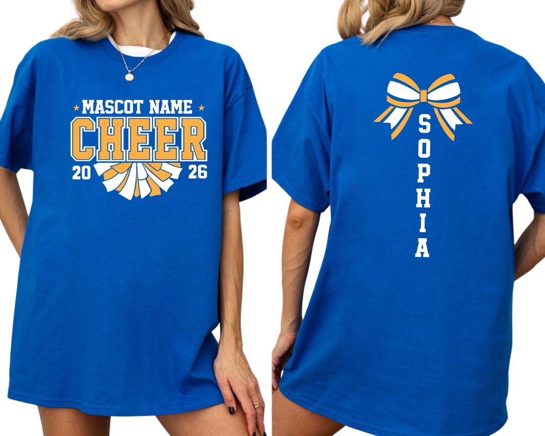 Personalized Cheerleading Shirt: Custom Team Name Cheer Squad Tee, Game ...