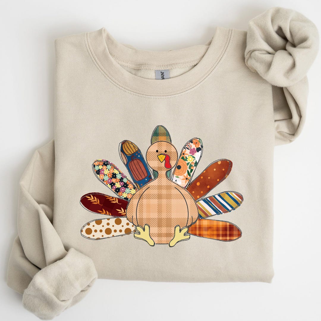 Thanksgiving Turkey Patchwork Quilted Sweatshirt or Hoodie - Etsy