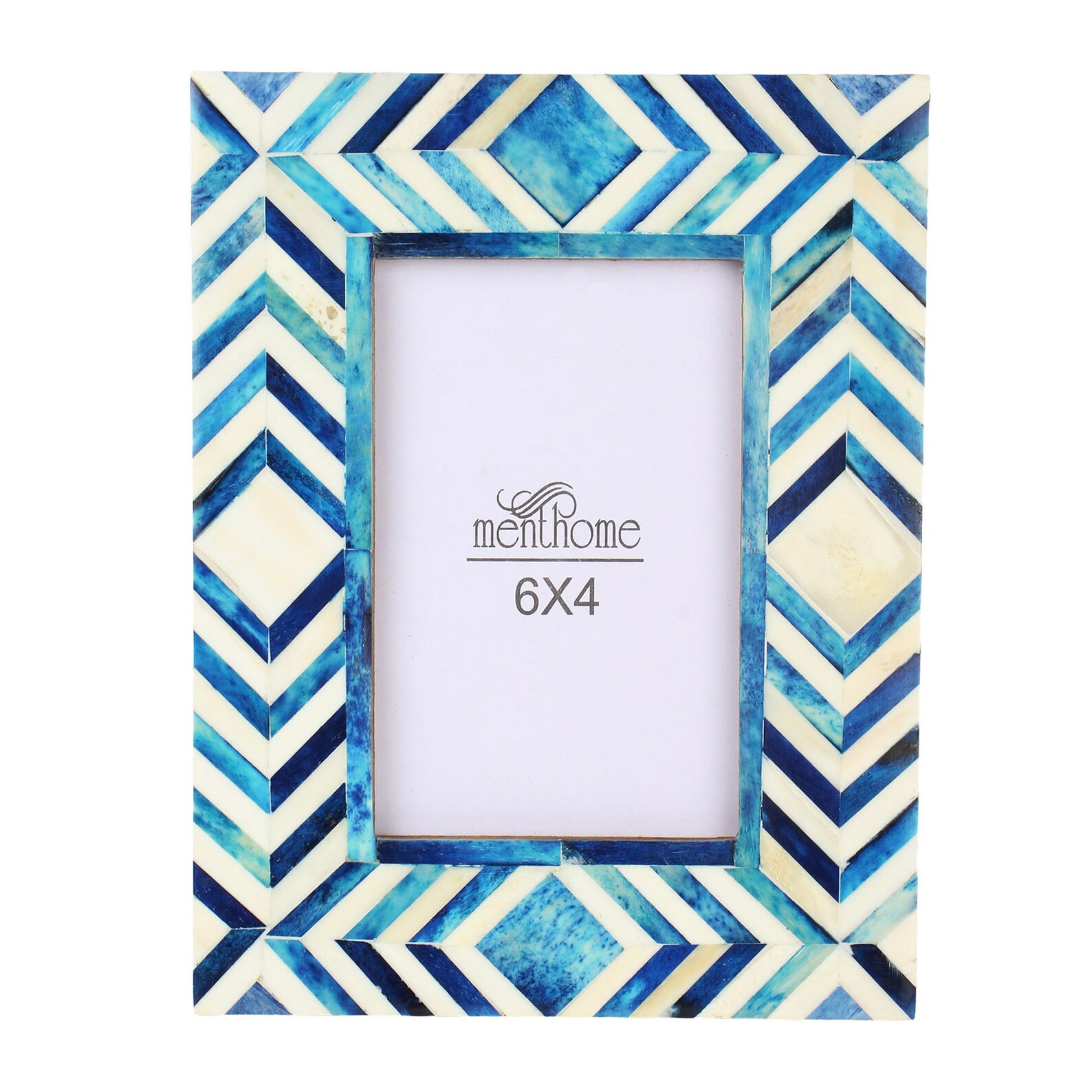 MENTHOME Blue 6x4 Picture Photo Frame Mosaic Chevron Art Wall | Etsy