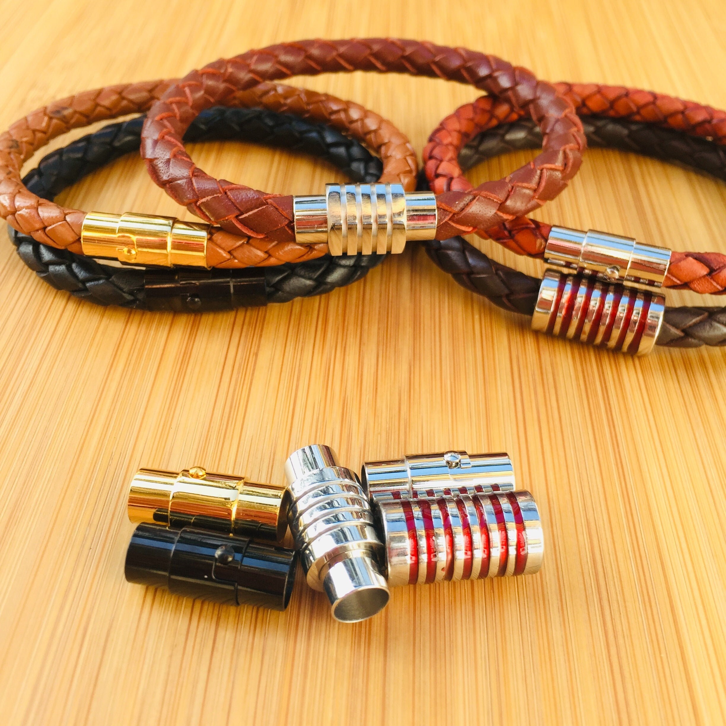 Bracelet en cuir tressé à la mode pour hommes et femmes - Etsy France