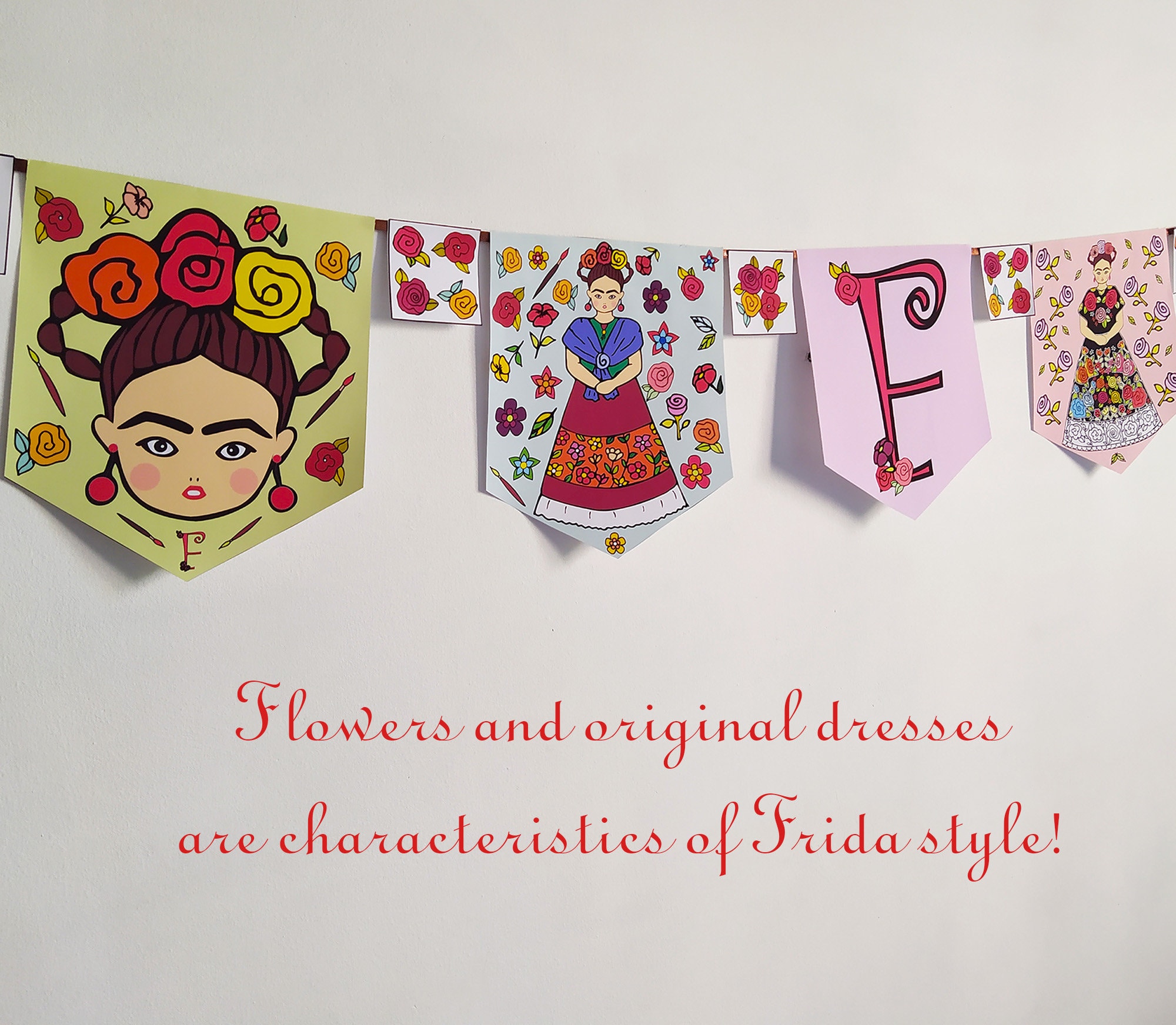 Frida Kahlo, Frida Banner, Banner Pdf, Banner imprimible, Decoración ...