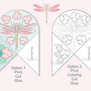 Dragonfly Bookmark, Dragonfly Art, Bookmarks to Color, Printable ...