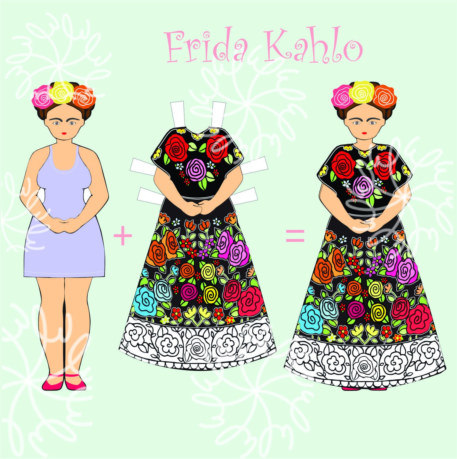 Printable Paper Doll, Frida Paper Doll, PDF Doll, Paper Doll Printable ...