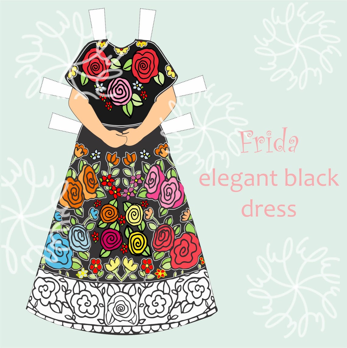 Printable Paper Doll Frida Paper Doll PDF Doll Paper Doll - Etsy