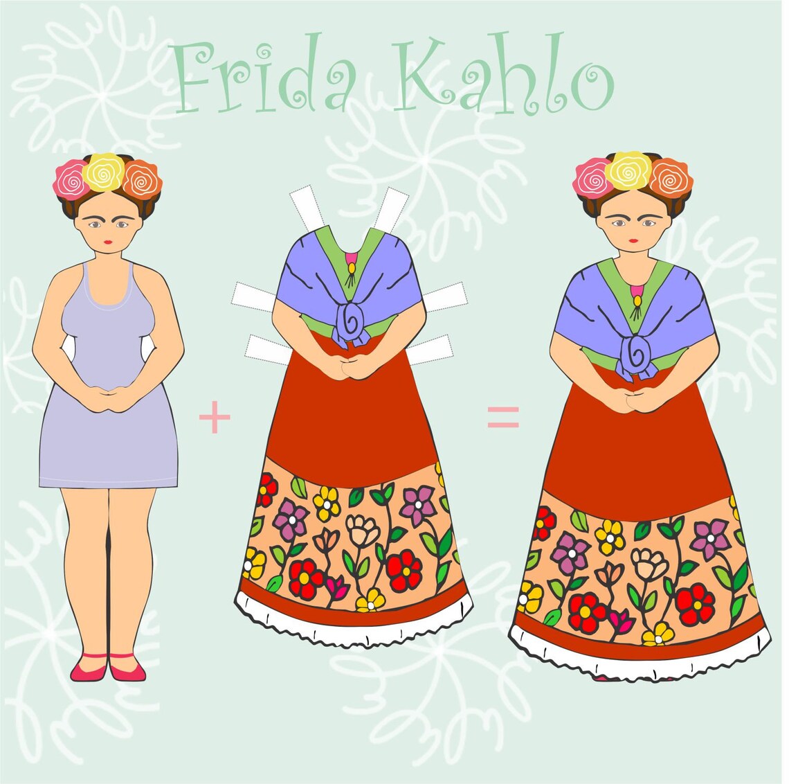 Printable Paper Doll Frida Paper Doll PDF Doll Paper Doll - Etsy
