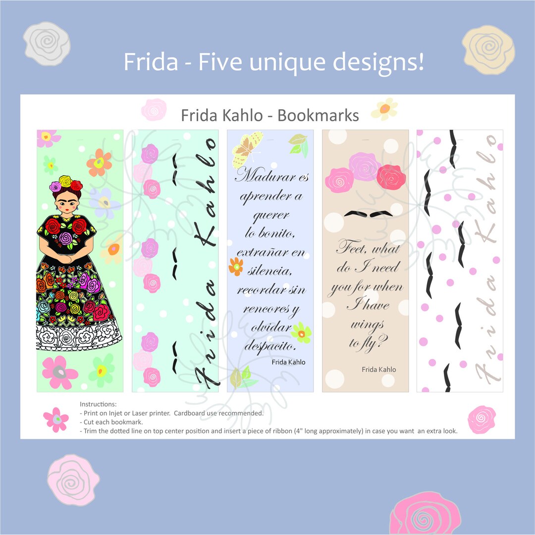 Frida Kahlo Bookmark, Frida, Frida Art Work, Frida Download, Digital ...