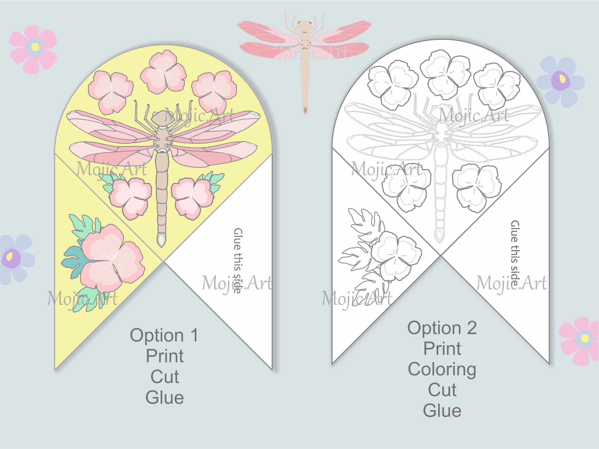 Dragonfly Bookmark, Dragonfly Art, Bookmarks to Color, Printable ...