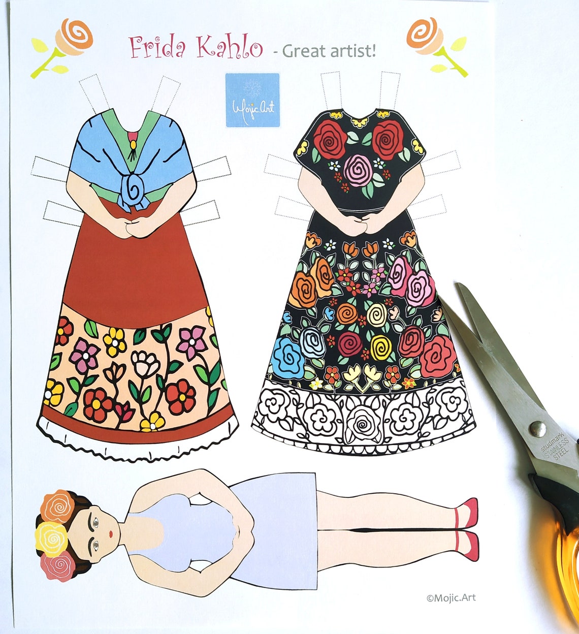 Printable Paper Doll Frida Paper Doll PDF Doll Paper Doll - Etsy