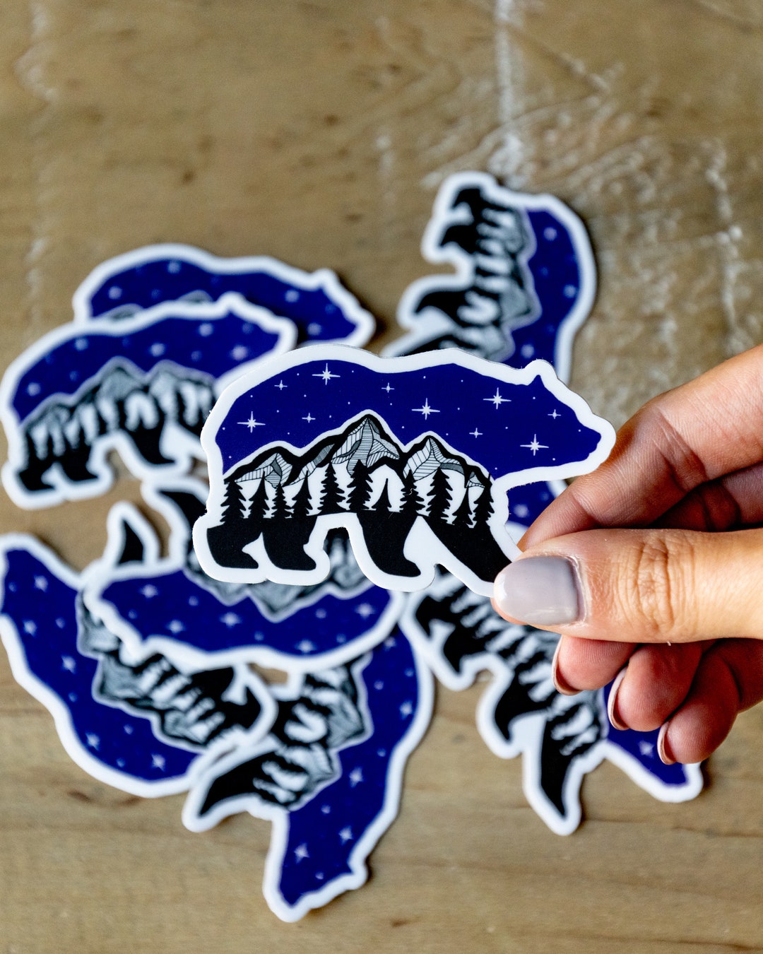 Grizzly Bear Sticker - Matte Vinyl Decal for Laptop, Water Bottle, Car ...