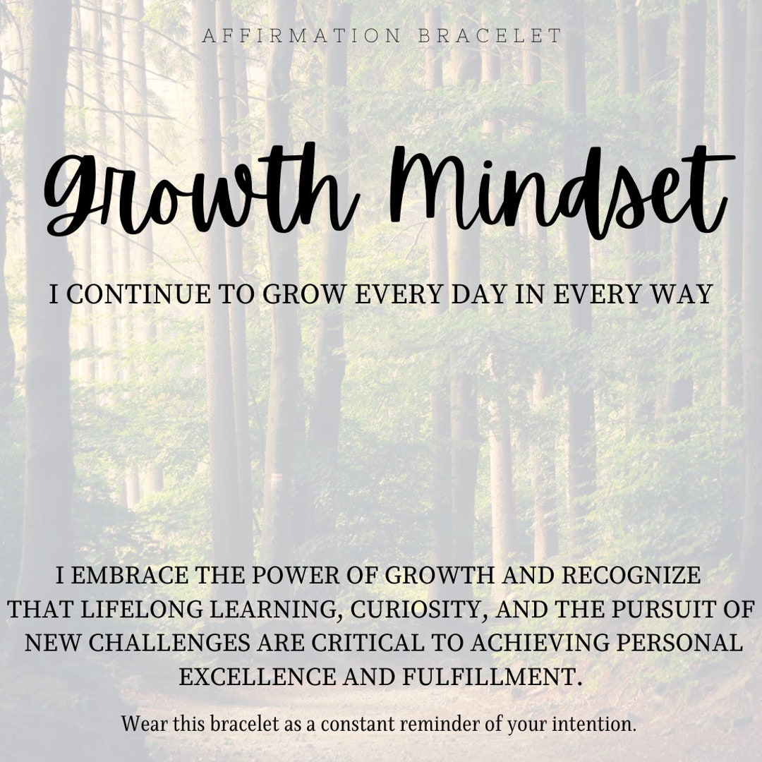 GROWTH MINDSET Affirmation Bracelet / Intention Bracelet / Self ...