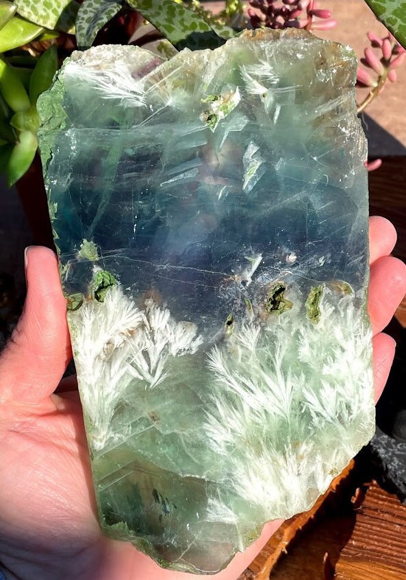Snowflake Rainbow Fluorite Slab Crystal Bliss Healing | Etsy