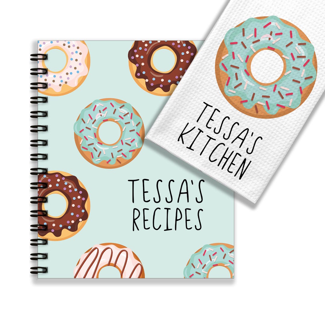 Donut Cover Spiral Bound Soft Laminate Cover Recipe Book, Personalized ...