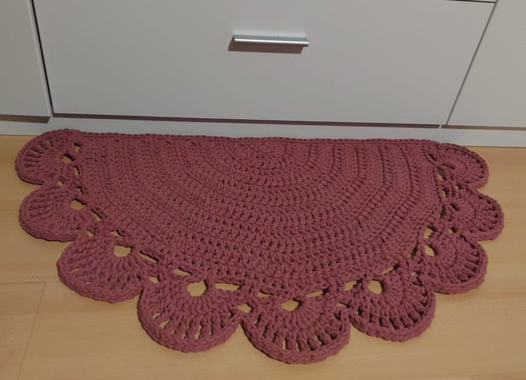 74 Colors, Many Sizes, Semi-circle Rug, Doormat Semi-circle, Crochet ...