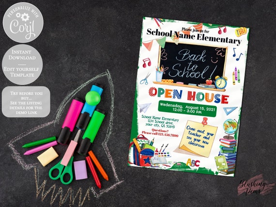 Back to School Open House Meet Your Teacher Flyer EDITABLE - Etsy