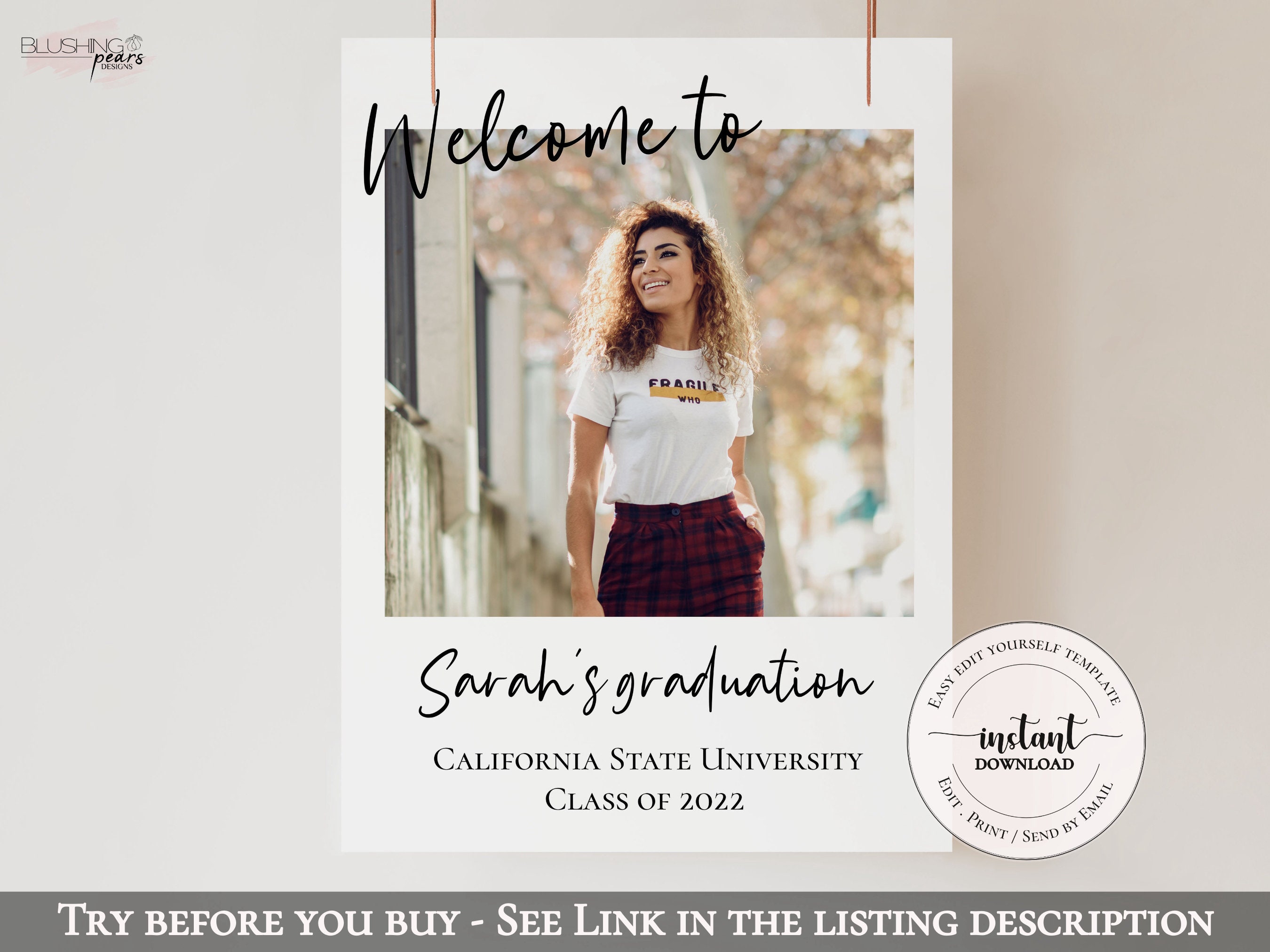 Graduation Welcome Sign Class of 2022 Modern Graduation - Etsy