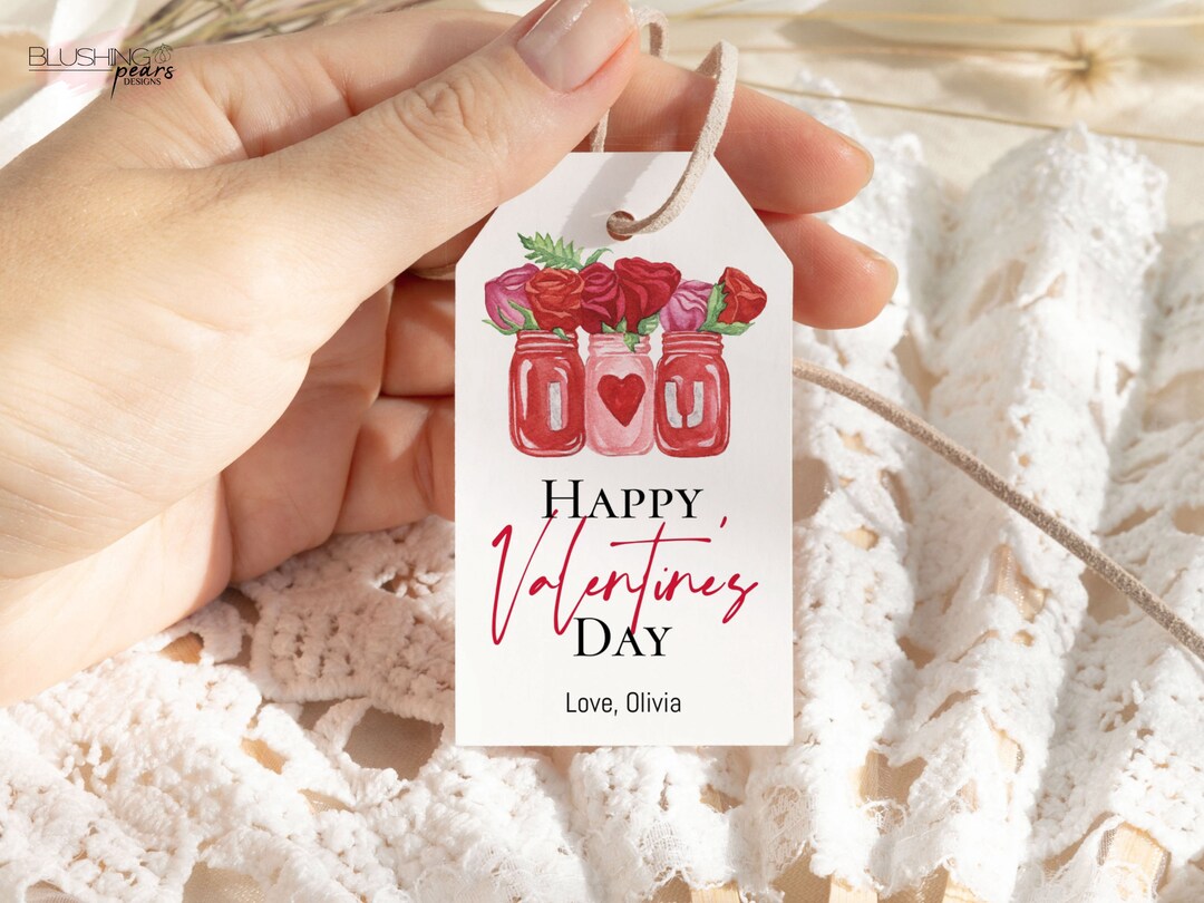 Editable Valentine's Day Gift Tag, Happy Valentine's Day Tag, Valentine ...
