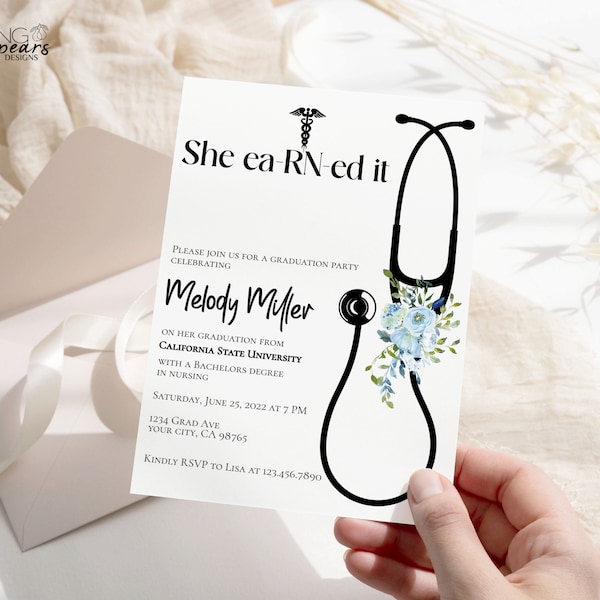 Graduation Nurse Invitation - Etsy