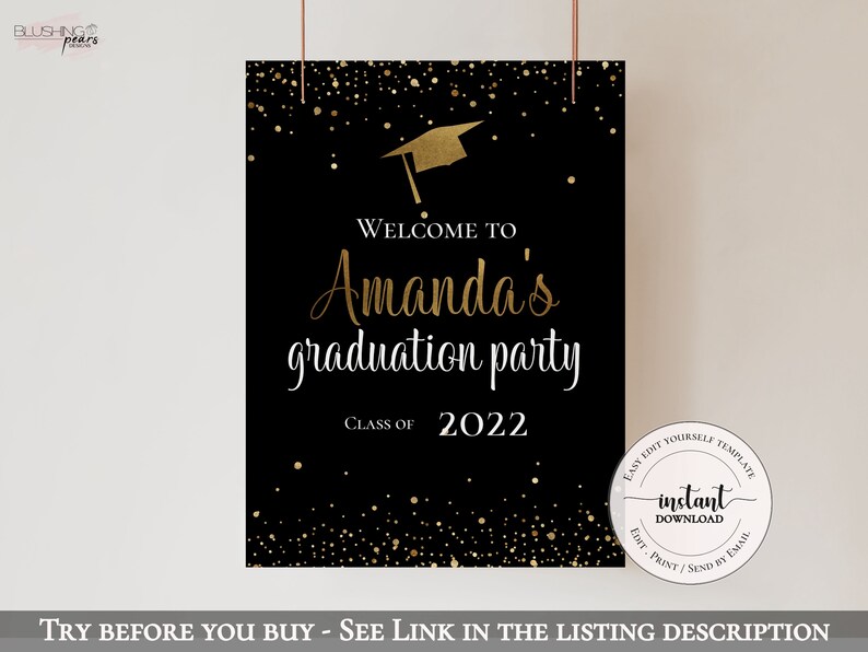 Graduation Welcome Sign, Class of 2022 Graduation Welcome, Graduation ...