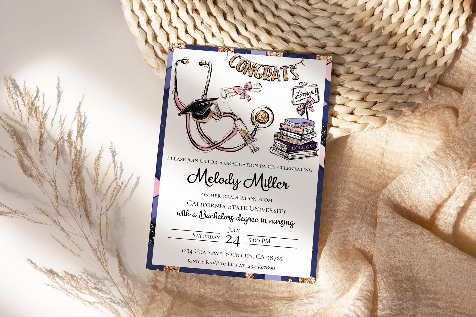 Nurse Graduation Invitation Nurse Invitation Safety First - Etsy