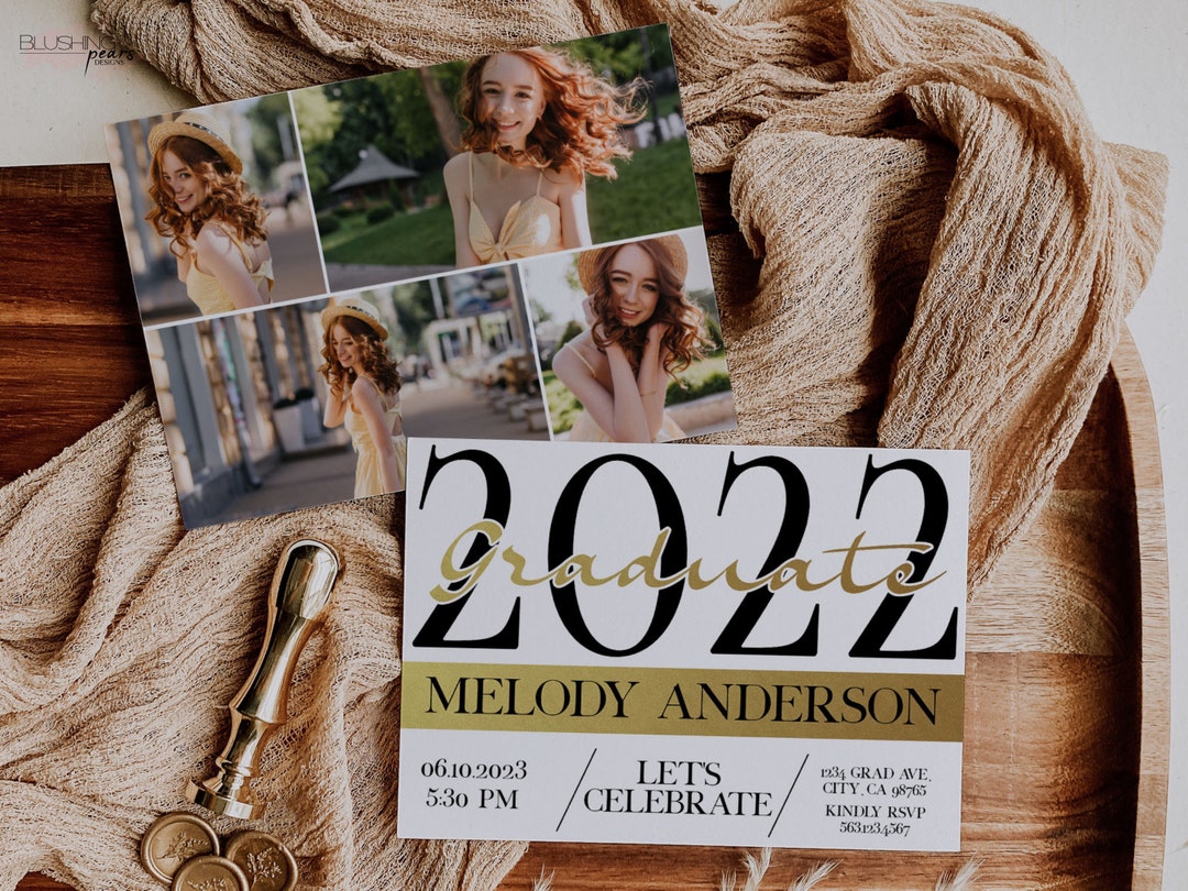 Graduation Invitation, Photo Graduation Announcement, Class of 2022 ...