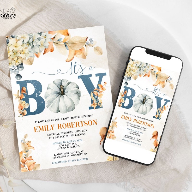 Fall Baby Shower Invitations - Etsy