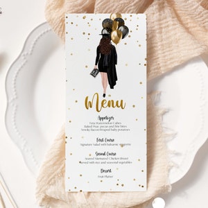 Personalized Graduation Menu, Class of 2022 Graduation Menu, She Did It ...
