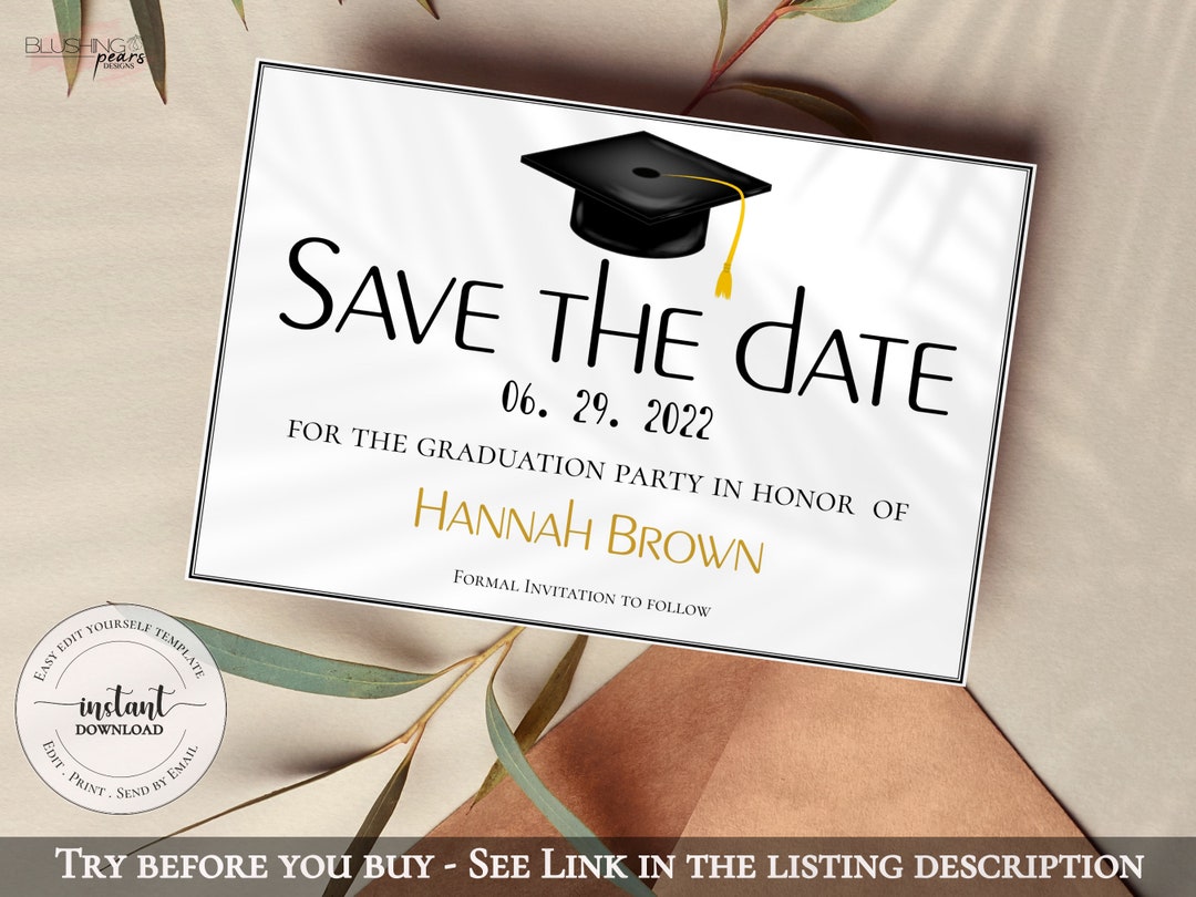 Graduation Save the Date, Class of 2022 Graduation Party Save the Date ...