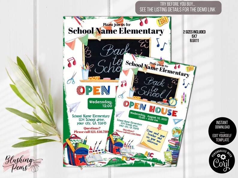 Back to School Open House Meet Your Teacher Flyer EDITABLE - Etsy