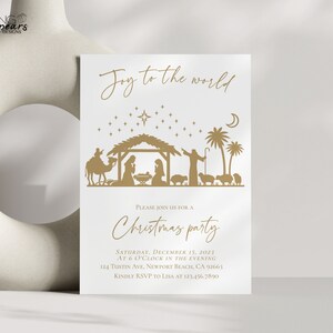 Nativity Invitation, Religious Christmas Party Invitation, Nativity ...