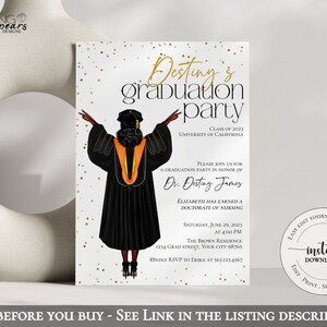Personalized Phd Doctorate Graduation Invitation, Doctorate Graduation ...