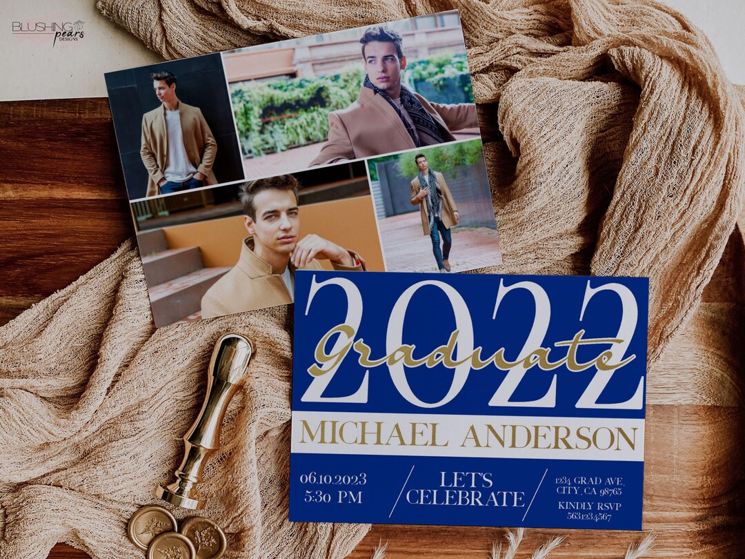 Graduation Invitation, Photo Graduation Announcement, Class of 2022 ...