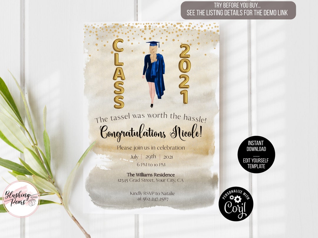 Personalized Graduation Invitation, Class of 2023 Graduation Party, She ...