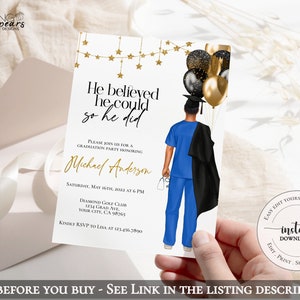 Nurse Graduation Invitation, Male Nurse Invitation, Safety First Party ...