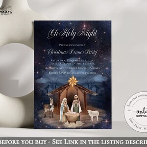 Nativity Invitation, Religious Christmas Party Invitation, Nativity ...