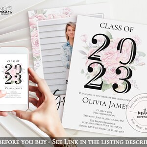 Editable Photo Graduation Invitation Template, 2023 Graduation ...
