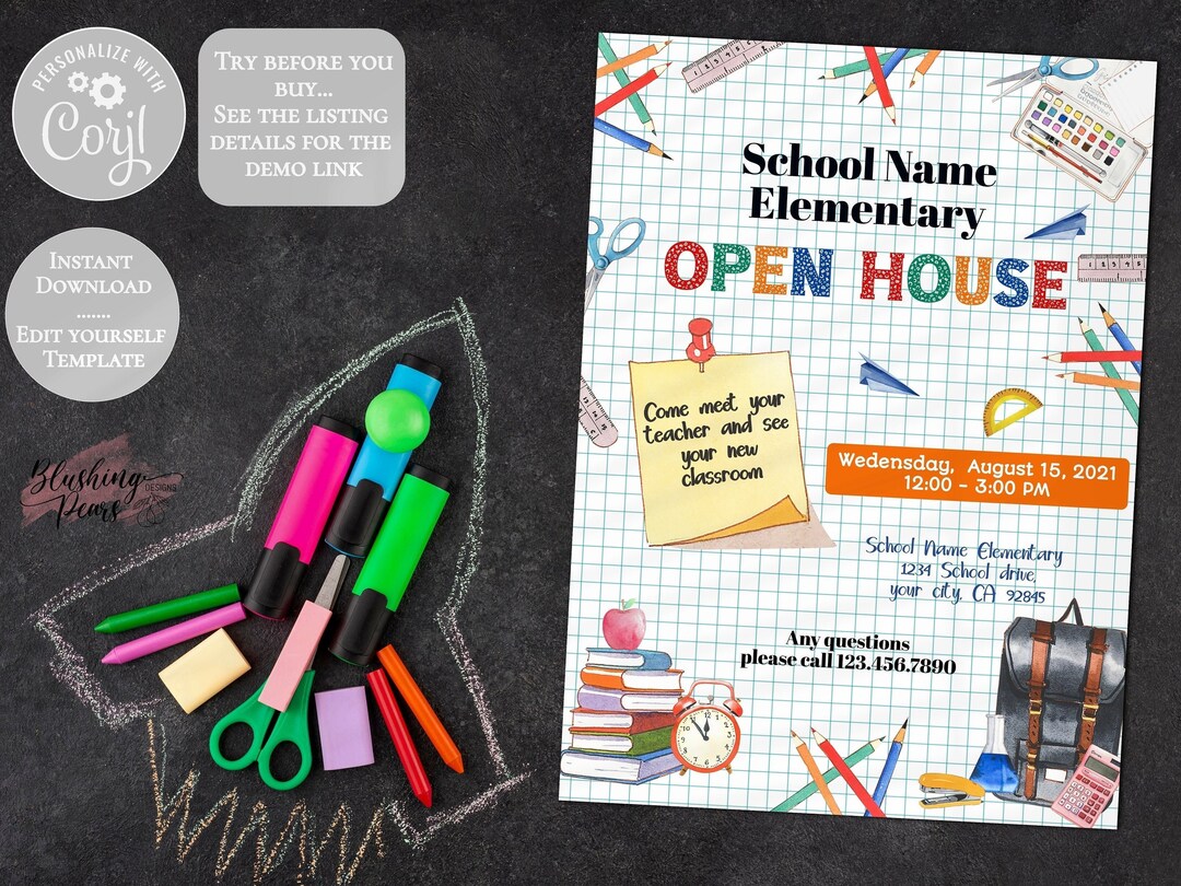 Back to School Open House, Meet Your Teacher Flyer, EDITABLE School ...