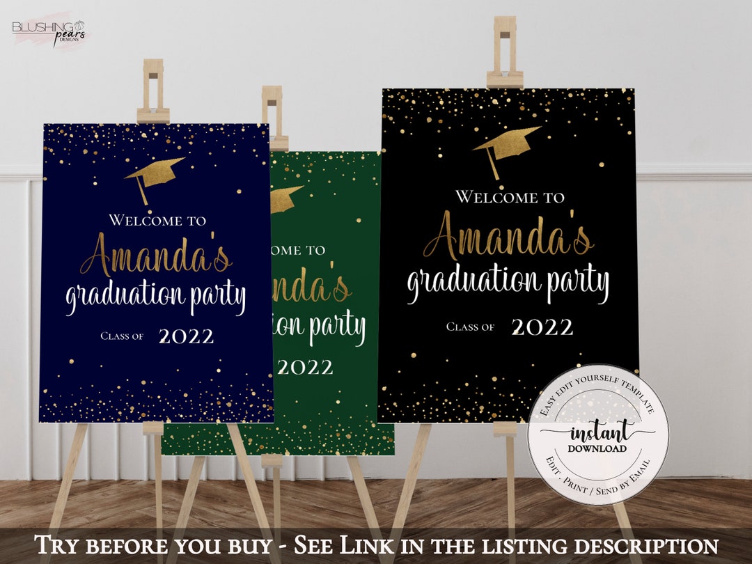 Graduation Welcome Sign, Class of 2022 Graduation Welcome, Graduation ...