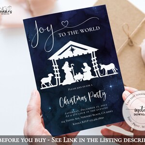 Nativity Invitation, Religious Christmas Party Invitation, Nativity ...