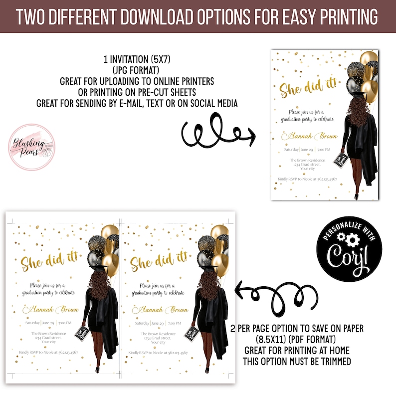 Personalized Phd Doctorate Graduation Invitation, Doctorate Graduation ...