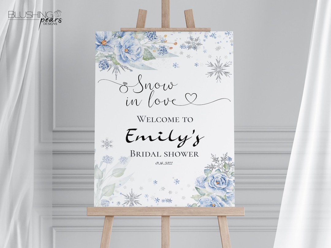 Snow in Love Bridal Shower Welcome Sign, Snowflakes Bridal Shower ...