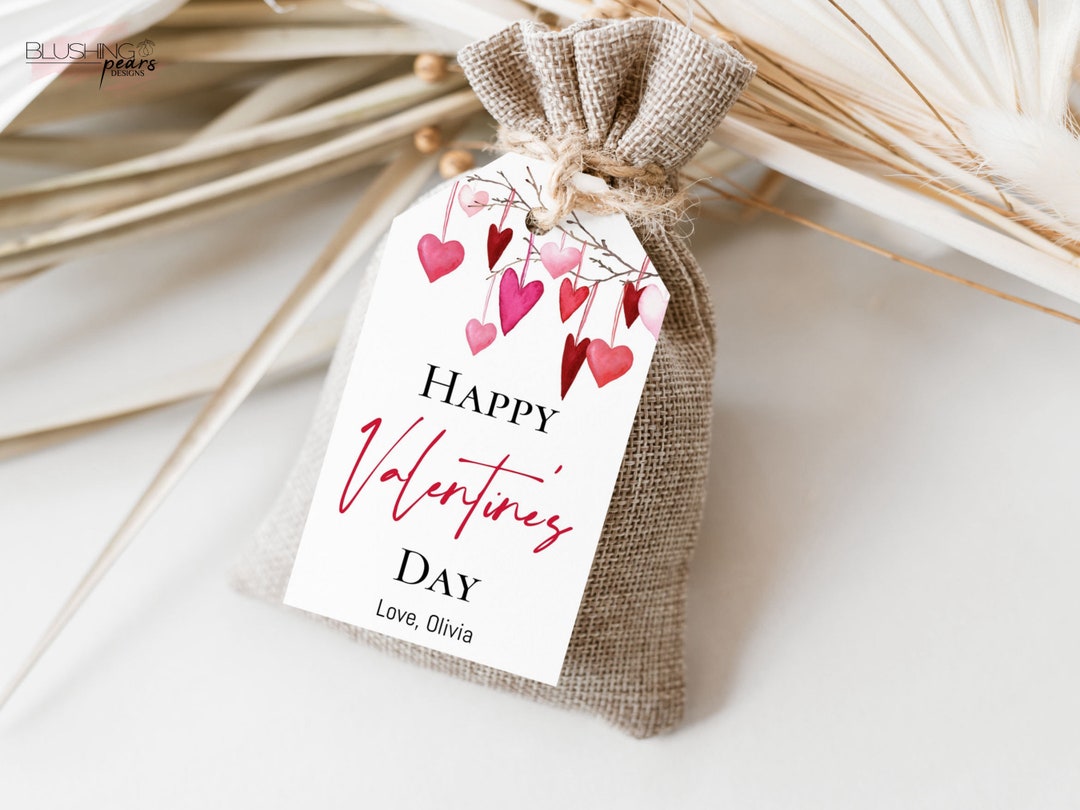 Editable Valentine's Day Gift Tag, Happy Valentine's Day Tag, Valentine ...