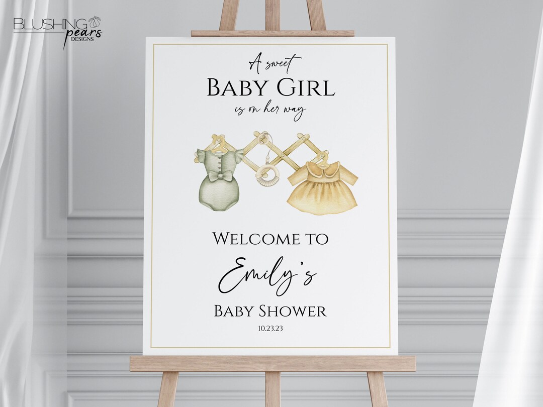 Boho Baby Clothes Baby Shower Welcome Sign, Boho Girl Baby Shower ...