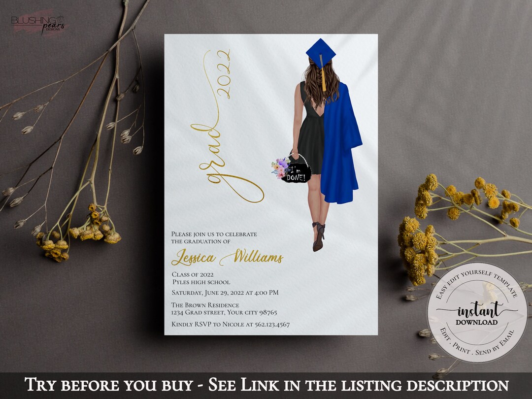 Personalized Graduation Invitation, Class of 2025 Graduation Party, She ...