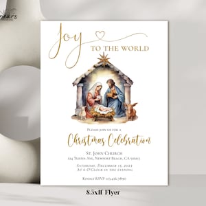 Nativity Flyer, Religious Christmas Party Flyer, Nativity Christmas ...