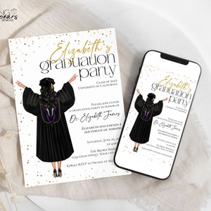 Personalized Phd Doctorate Graduation Invitation, Doctorate Graduation ...