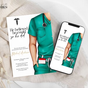 Male Nurse Graduation Invitation, Photo Nurse Invitation, Safety First ...